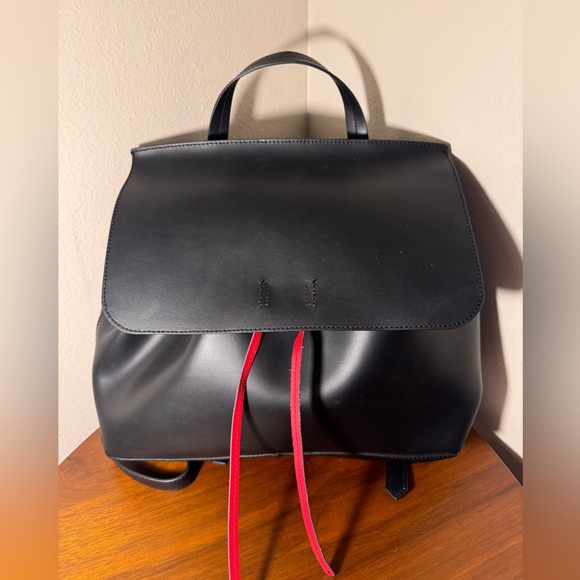 margot | Bags | Margot Black Red Leather Backpack | Poshmark